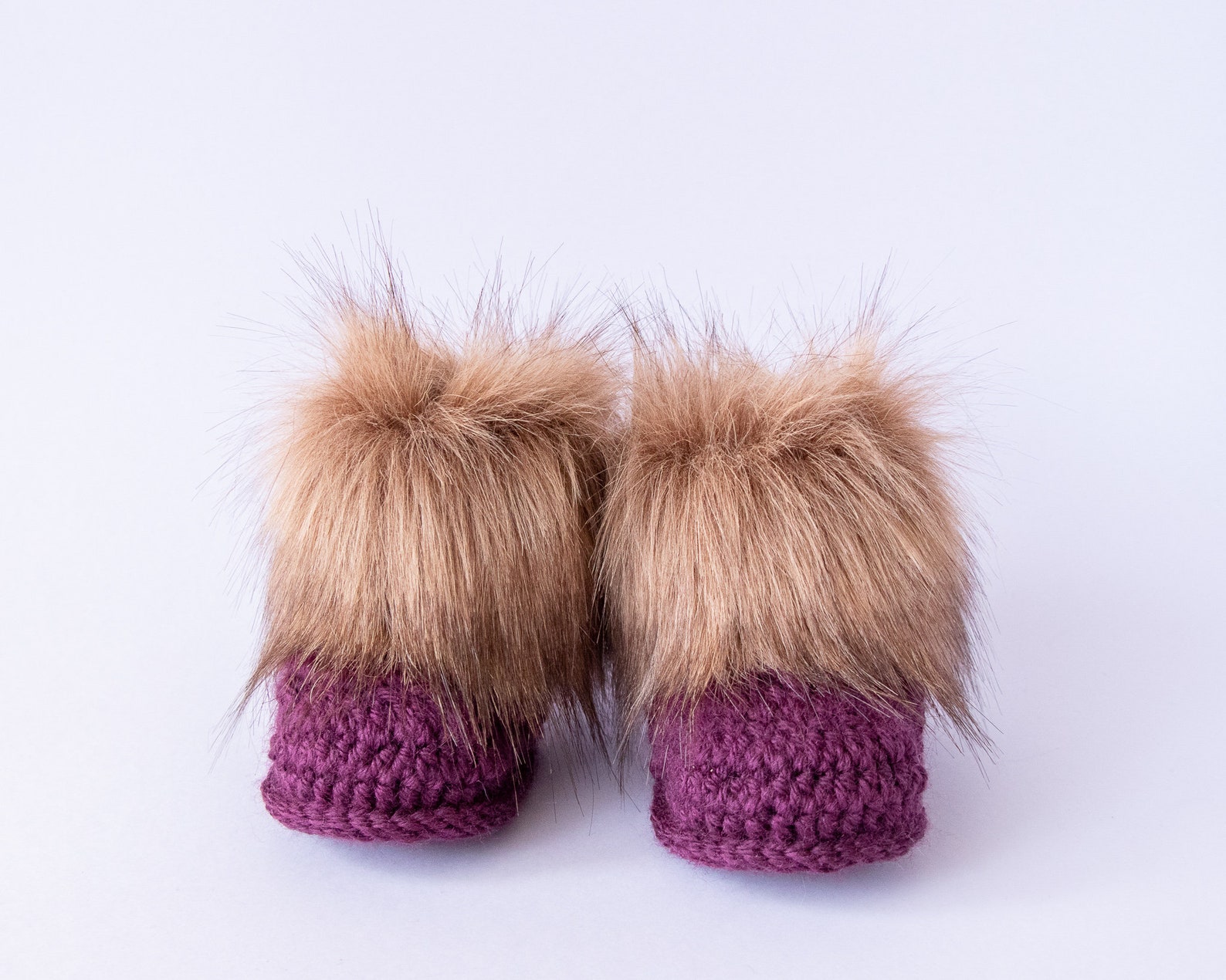 Grape Purple Baby Booties Fur Booties Baby Girl Booties - Etsy
