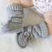 Gray Baby Booties, Unisex Baby Booties, Knitted Booties, Baby Boy ...