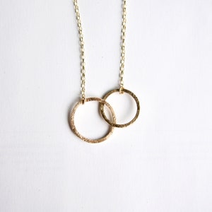 Gold Linked Circles Necklace - Two Circles - Joined Circles - 9 Carat ...