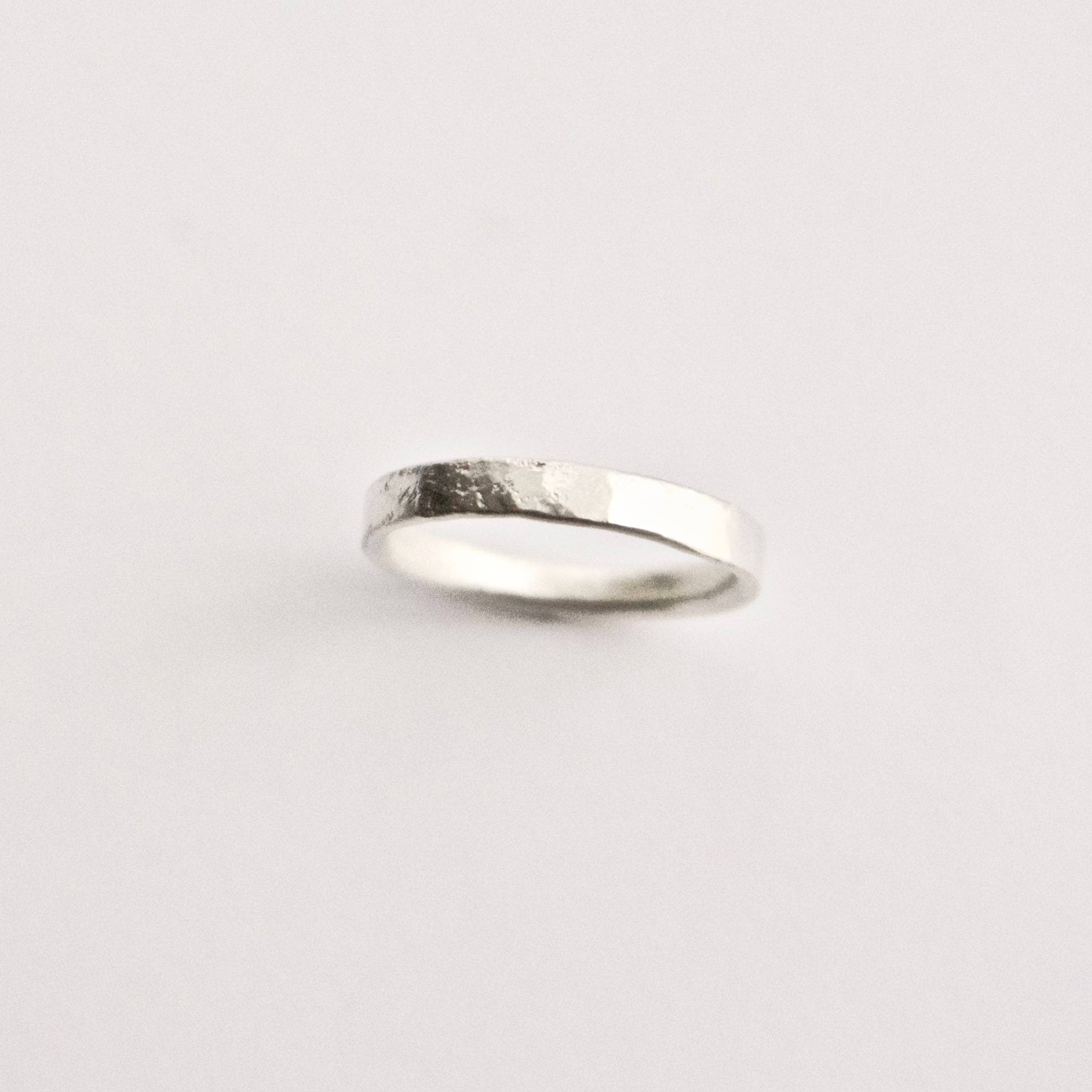 Silver Wedding Ring Set Distressed Texture Unique Wedding Band Set ...