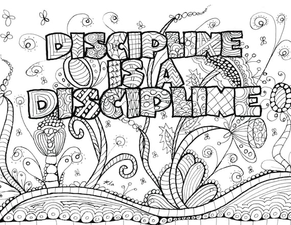 Discipline Zentangle Coloring Sheet Art Original Designs | Etsy