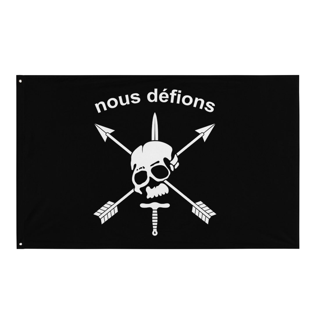 Nous Defions Special Forces Flag White Skull Horizontal - Etsy