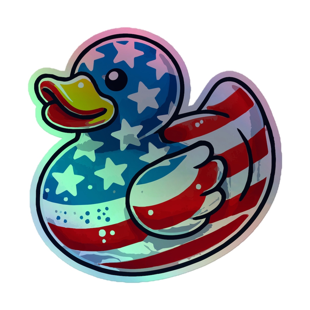 USA Rubber Duckie Holographic Sticker - Etsy