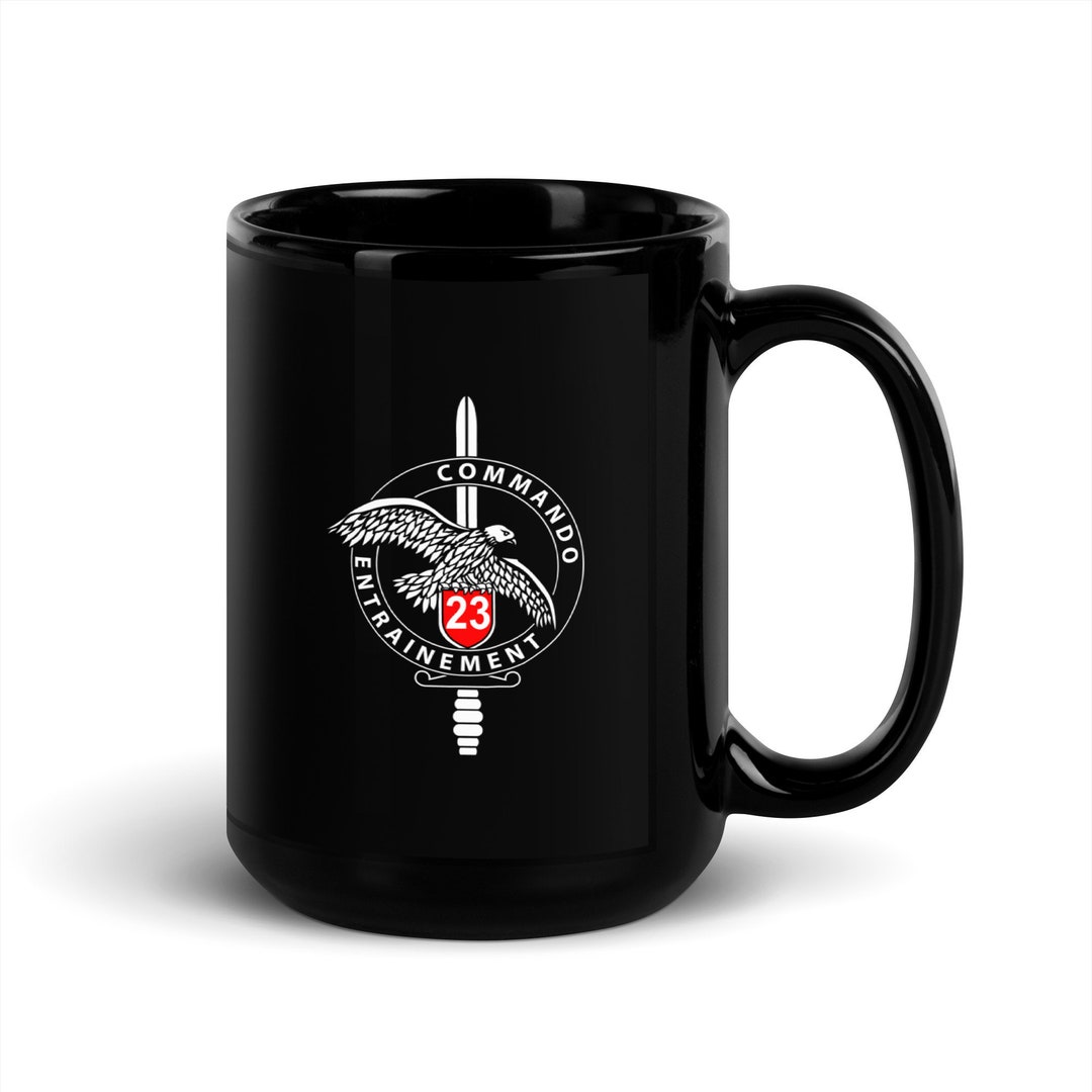 French Commando School 23 Negro Taza brillante - Etsy México