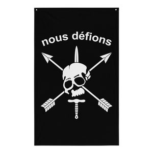 Nous Defions Flag Special Forces White Skull Vertical - Etsy