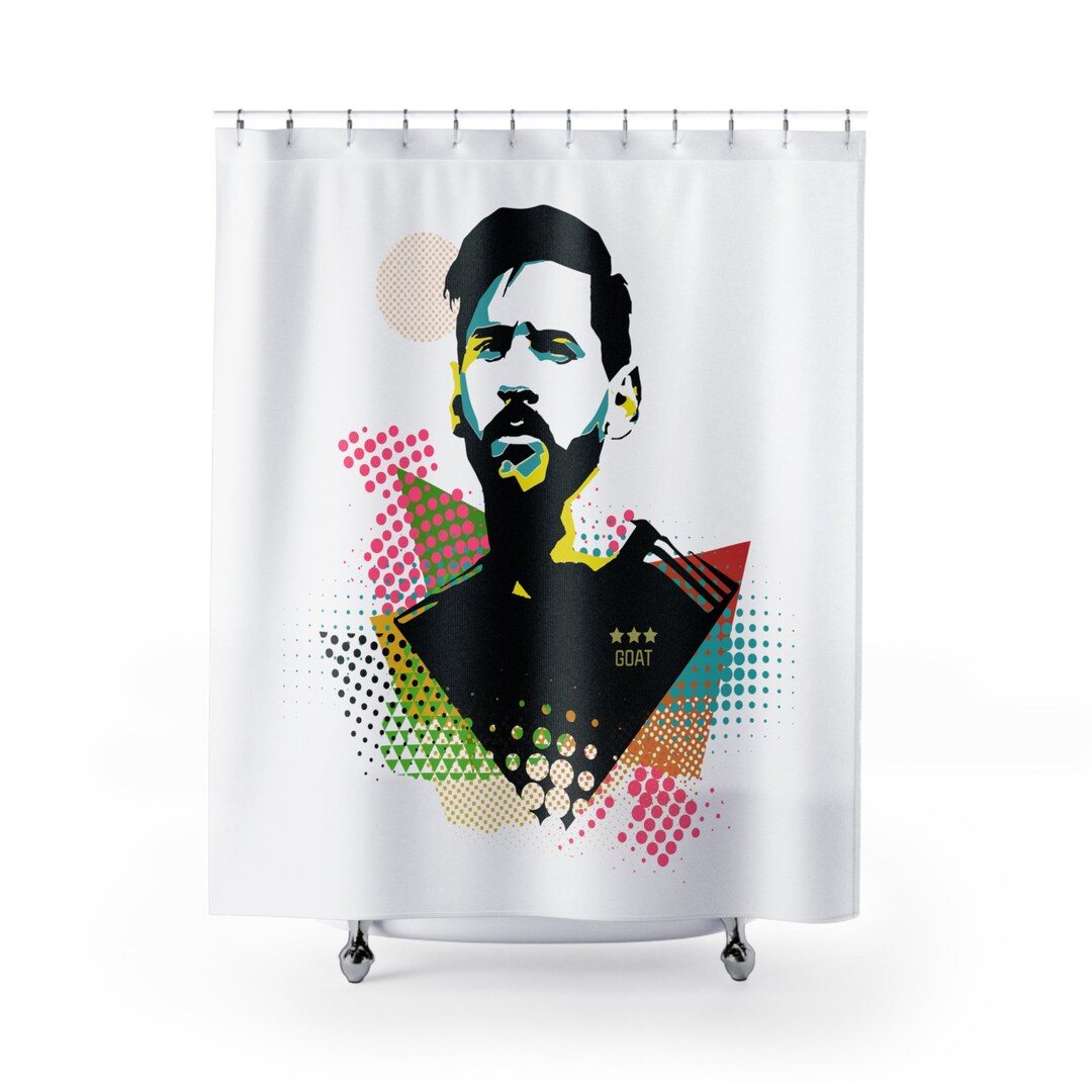 Lionel Messi Triumph Shower Curtain - Soccer Star Bath Decor ...