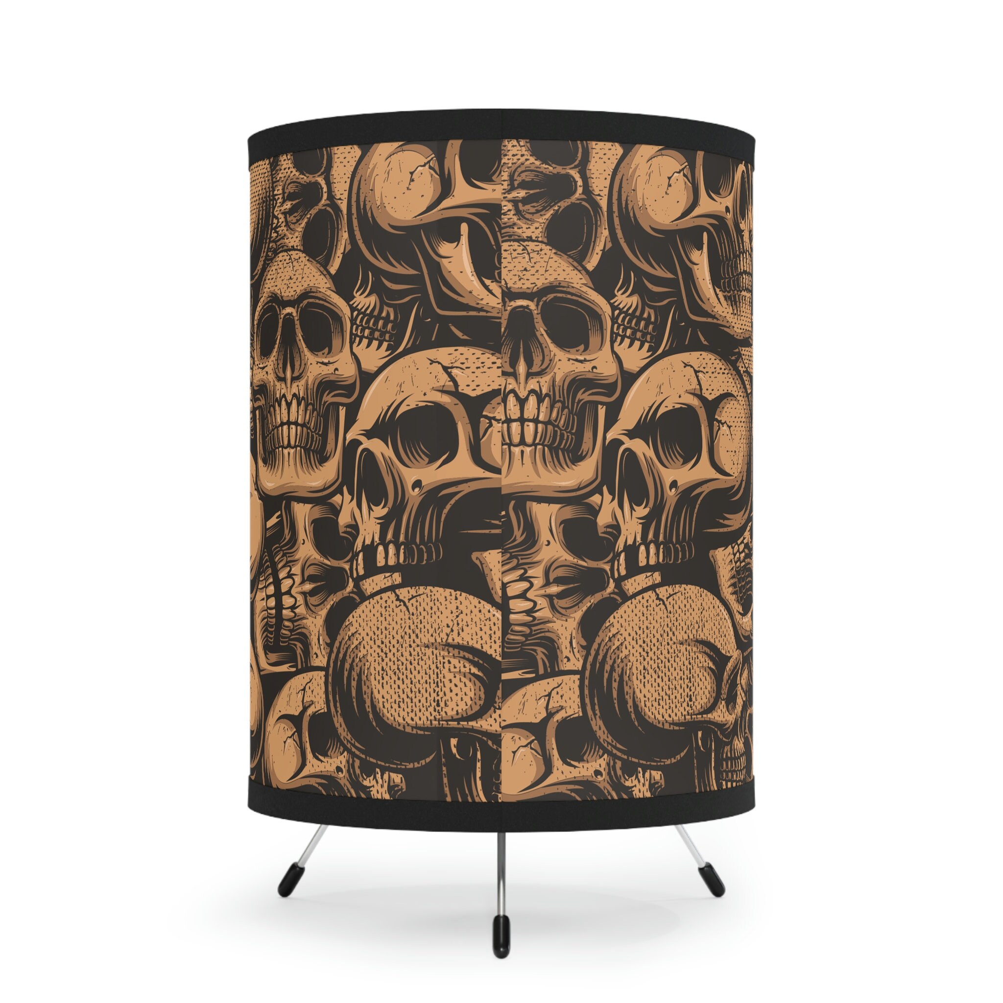 Skull Tripod Lamp, High Res Printed Shade, Desk Lamp or Table Lamp ...