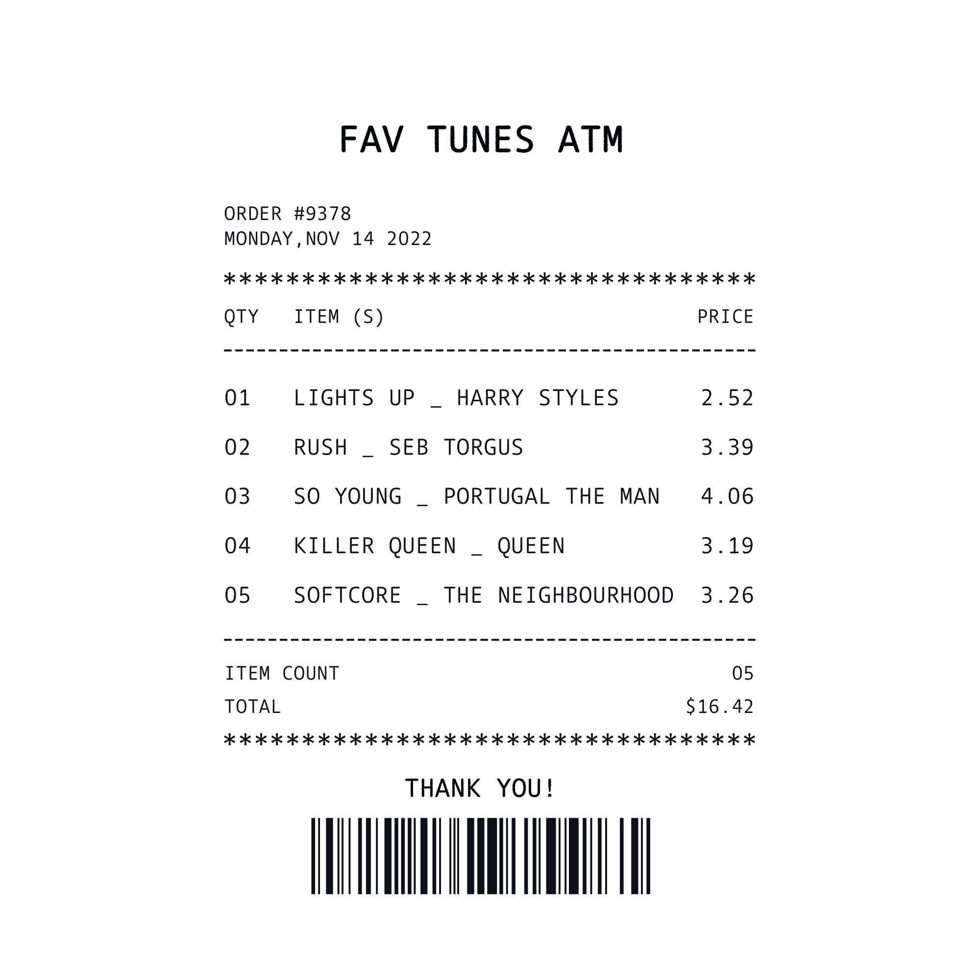 Custom Song Receipt Tote Bag Aesthetic Canvas Tote Bag, Customizable ...