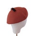Vintage Style Felt Pillbox Hat, Rust Brown Beret With Velvet Bow - Etsy