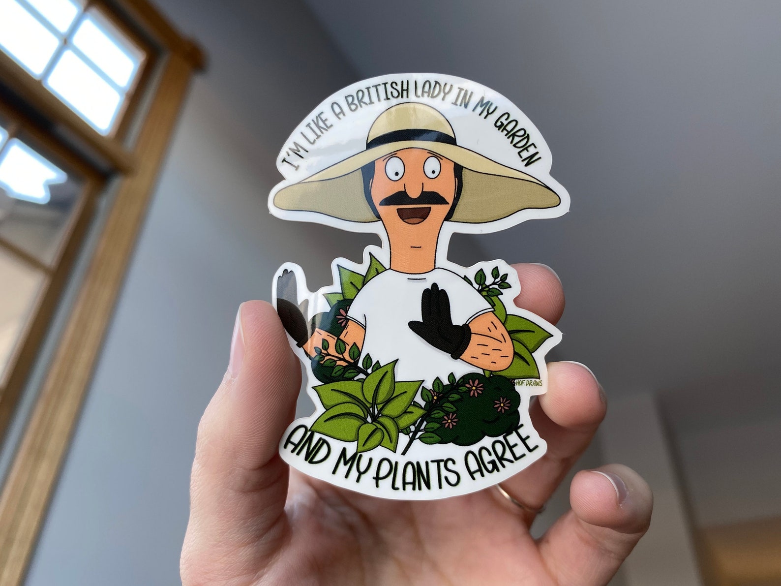 Bob Belcher Bobs Burgers Sticker British Lady In Garden Etsy