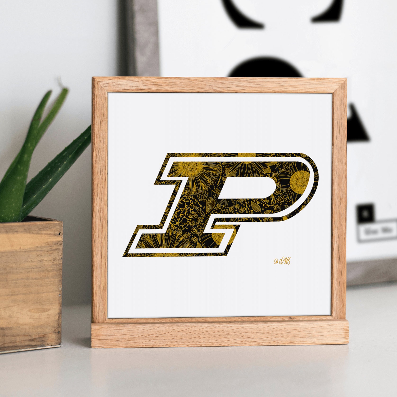 Purdue Art Graduation Gift Boilermakers Big 10 Floral | Etsy