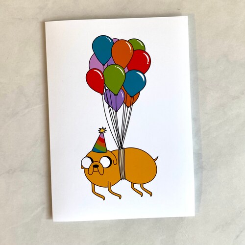 Adventure Time Birthday Card Jake the Dog BMO Finn Bday - Etsy