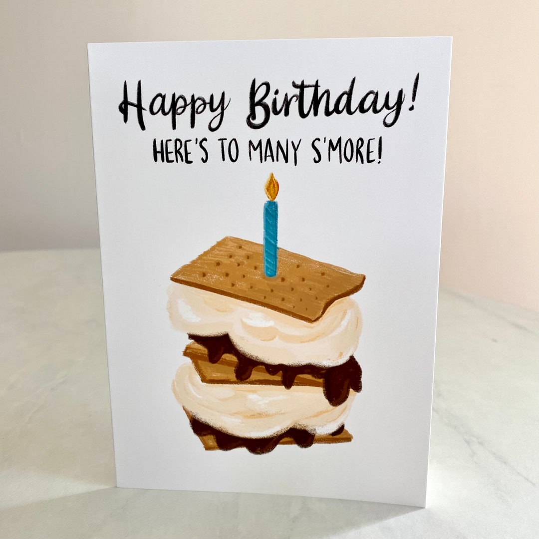 Cute Birthday Card S'mores Dessert Sweets Candy Blank Inside Greeting ...