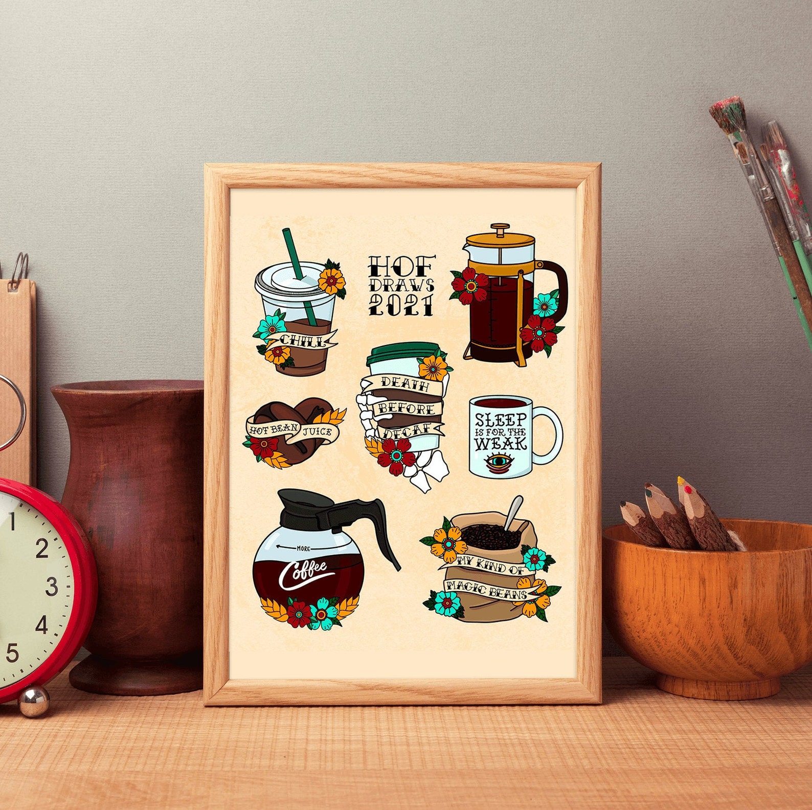 Coffee Flash Sheet Artwork French Press Cafe Iced Coffee Hot - Etsy