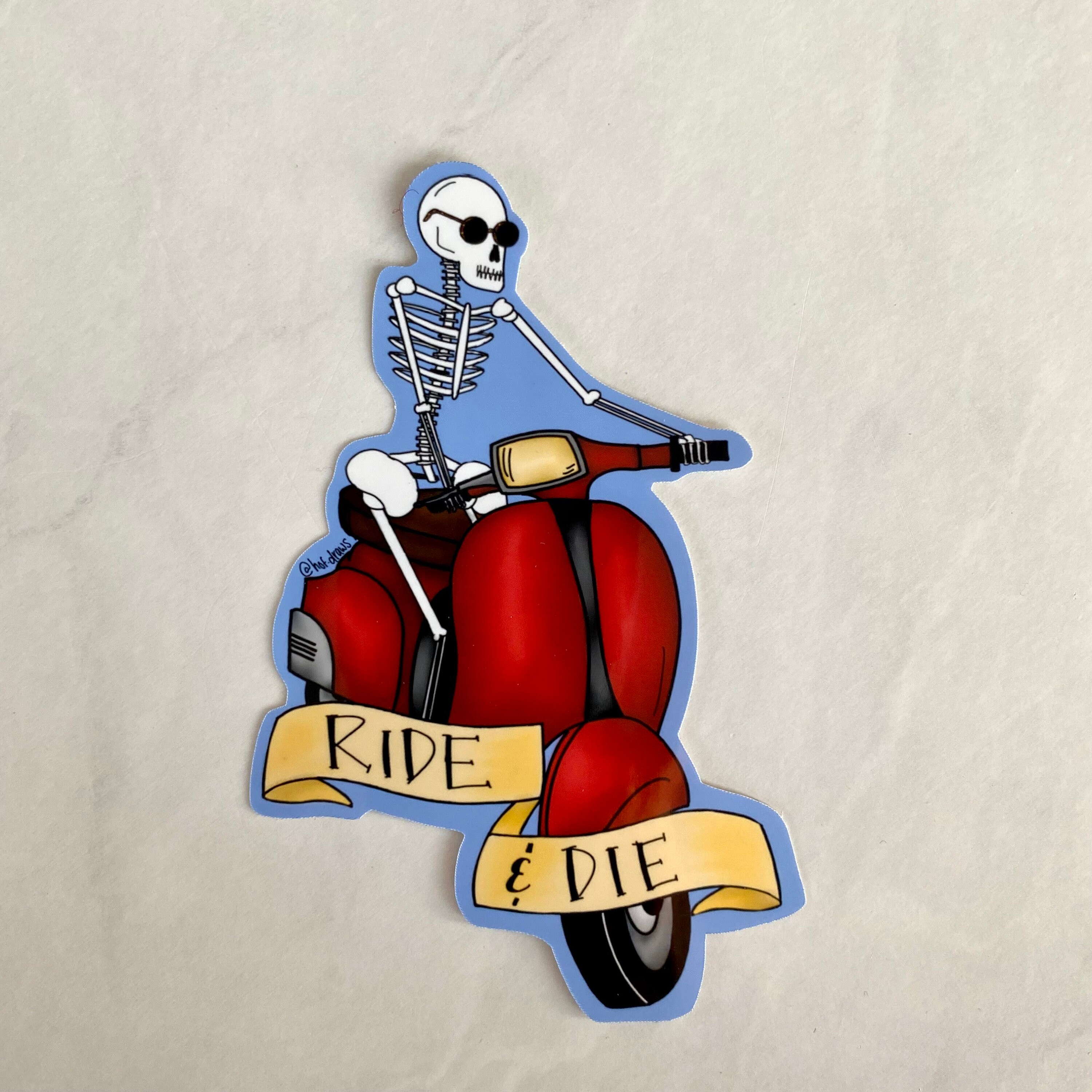 Skeleton Ride and Die Sticker Moped Scooter Motorcycle Rad | Etsy