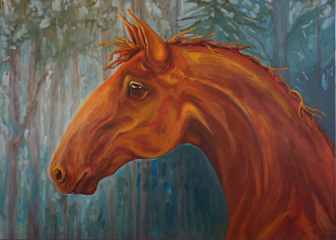 Red Head, Horse Painting, Animal Art, Horse Head, Red Horse, Animal ...