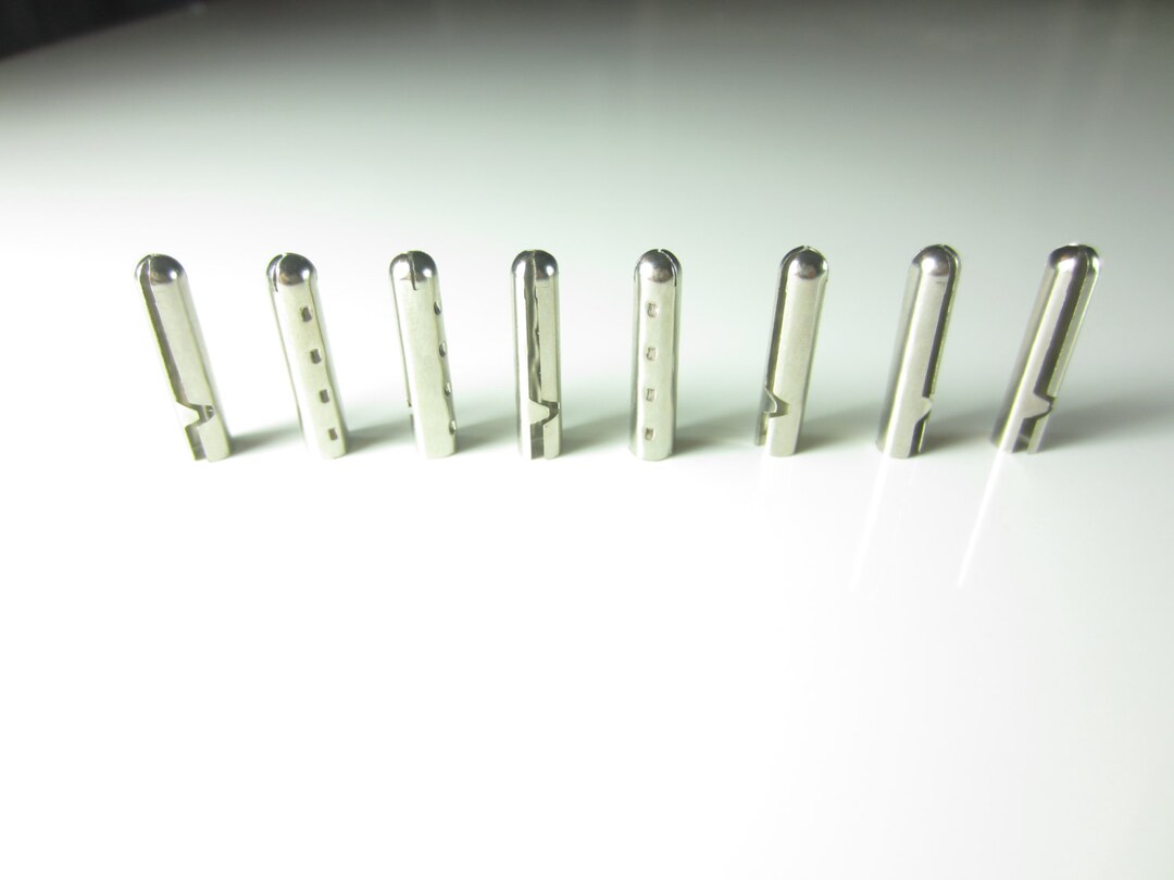 8 Large Silver Metal Shoe Lace / Drawstring Tips aglets Ships From USA ...