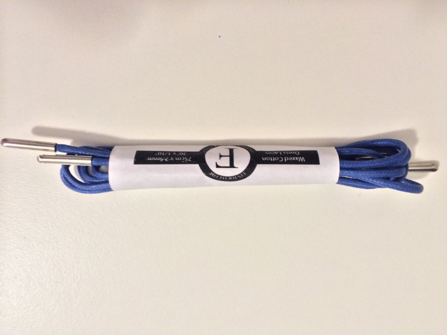 Pastel Blue Round Waxed Colored Dress Shoe Laces With Silver Metal Tips ...