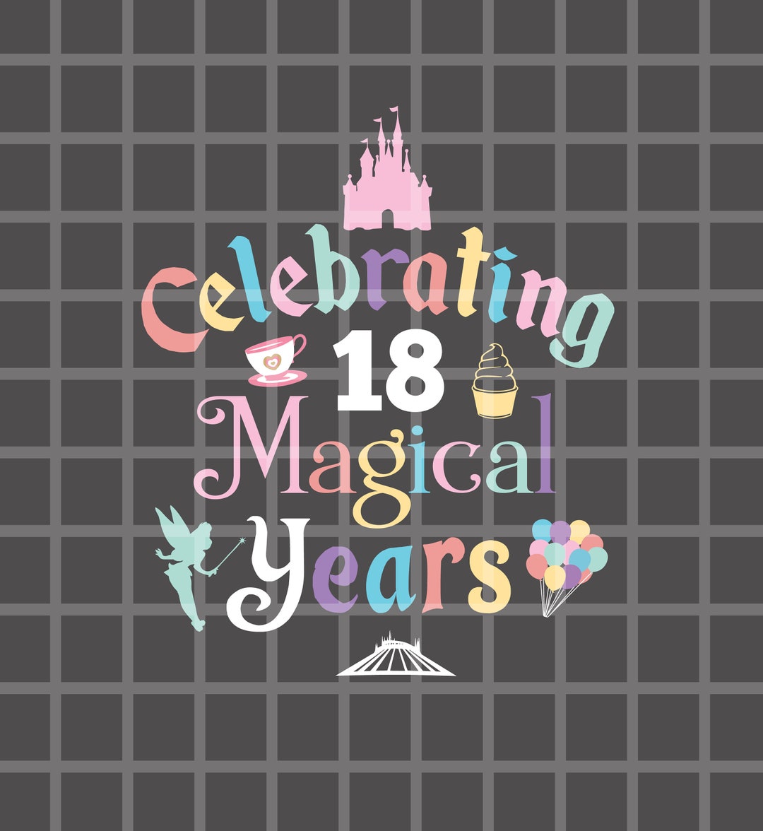 Celebrating 18 Magical Years PNG, Best Birthday Ever PNG, Mickey ...