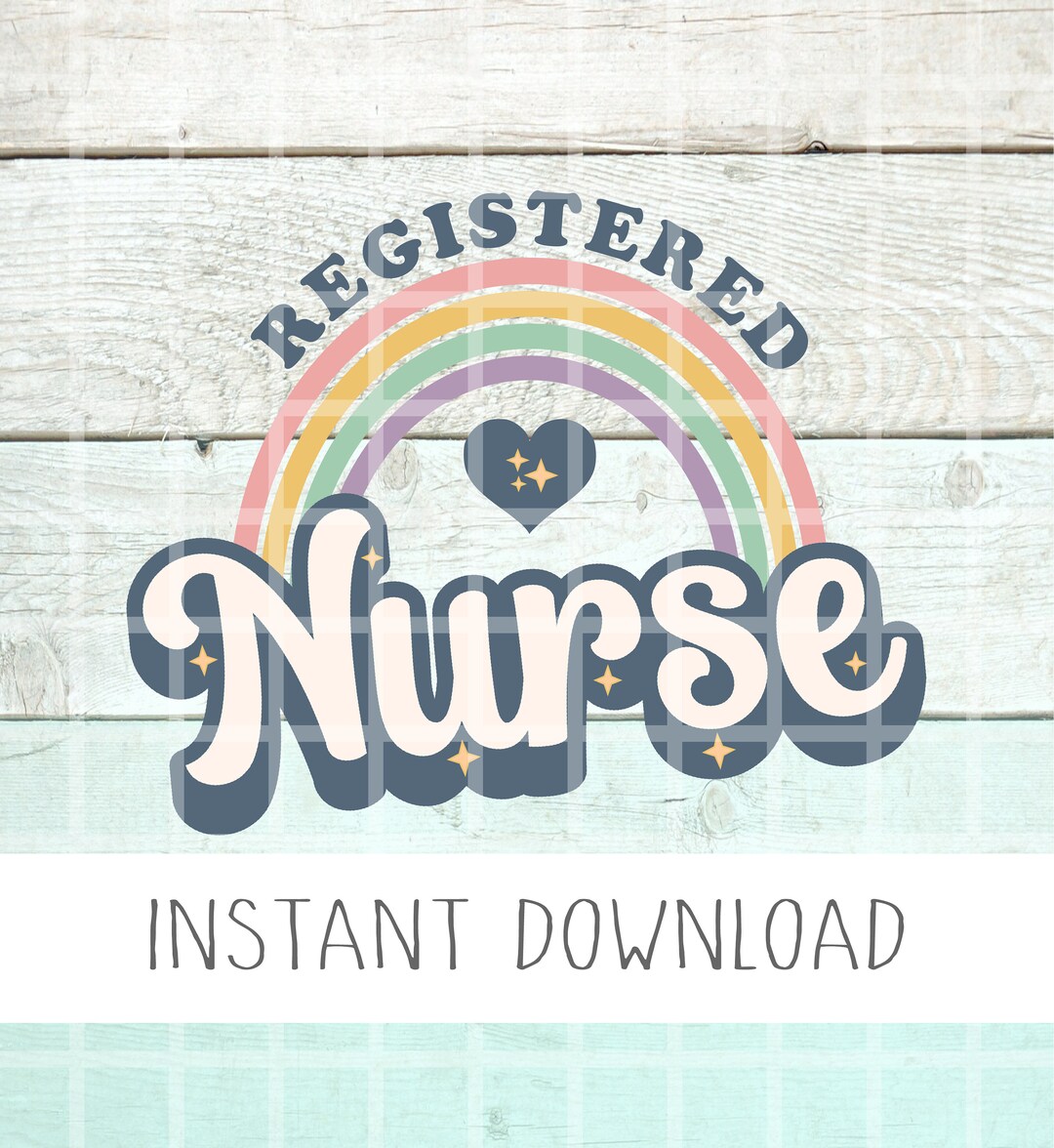RN Png, Registered Nurse Png, Rainbow Retro Nurse Png, Vintage Nurse ...