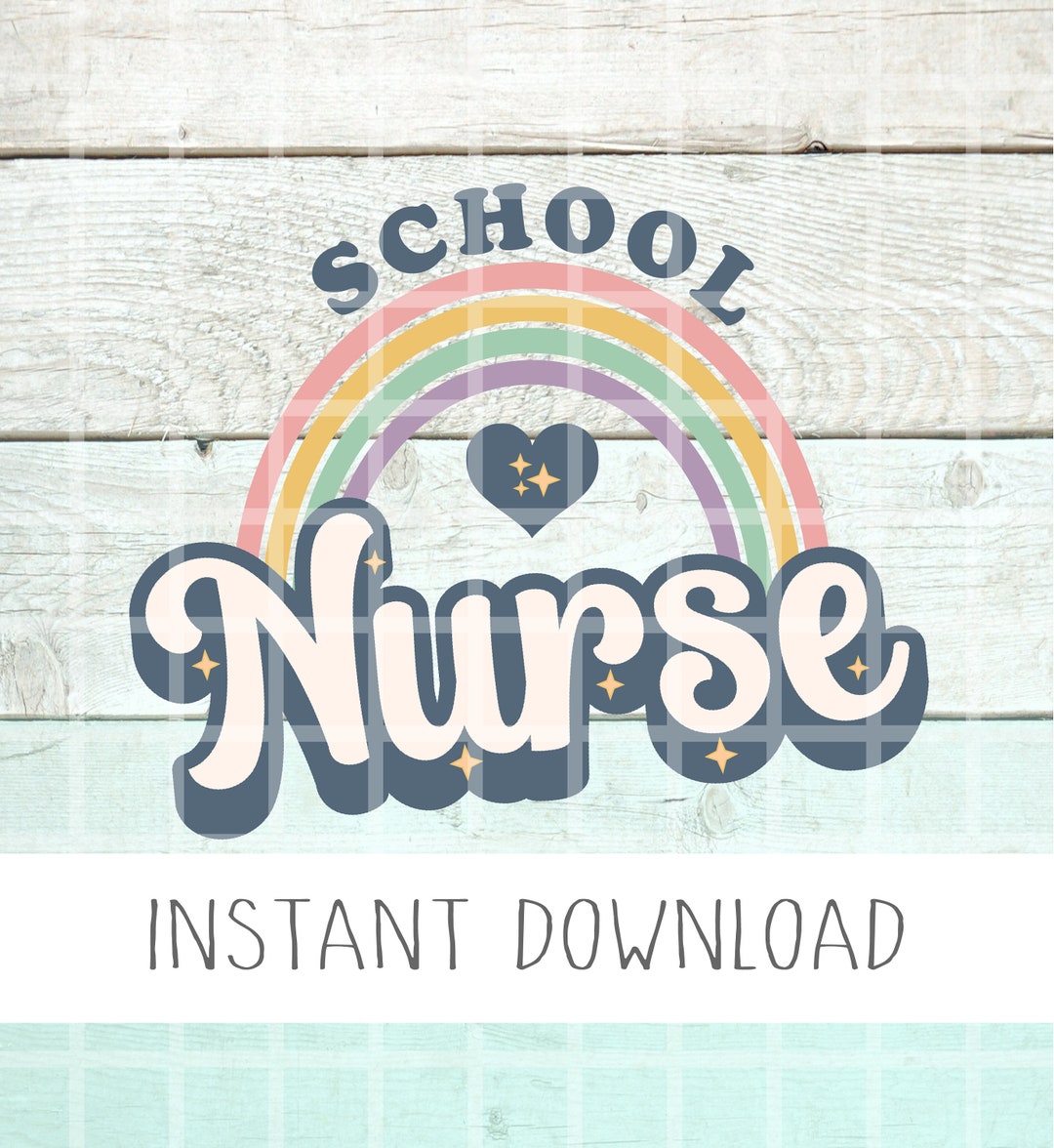 School Nurse Rainbow PNG, Retro Nurse Png, Vintage Nurse, Nurse Gifts ...