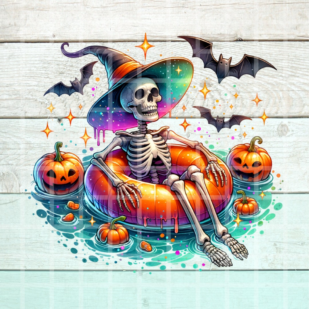 Skeleton Pool Floaty Clipart PNG, Halloween Skeleton Pngs, Halloween ...