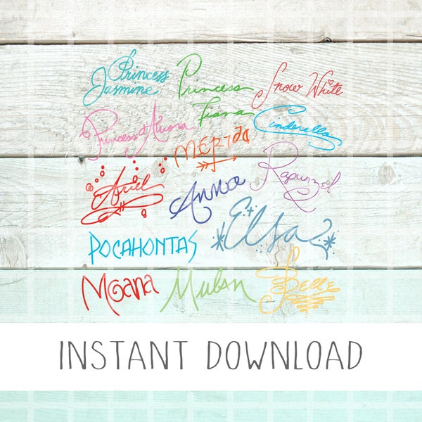 Princess Signatures Svg - Etsy