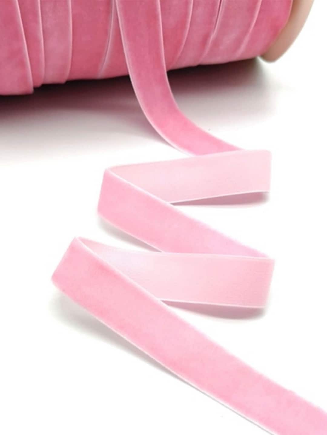 5 Yards Powder Pink Ribbon, 6mm Velvet 1/4” Wide Velvet Ribbon, Soft ...