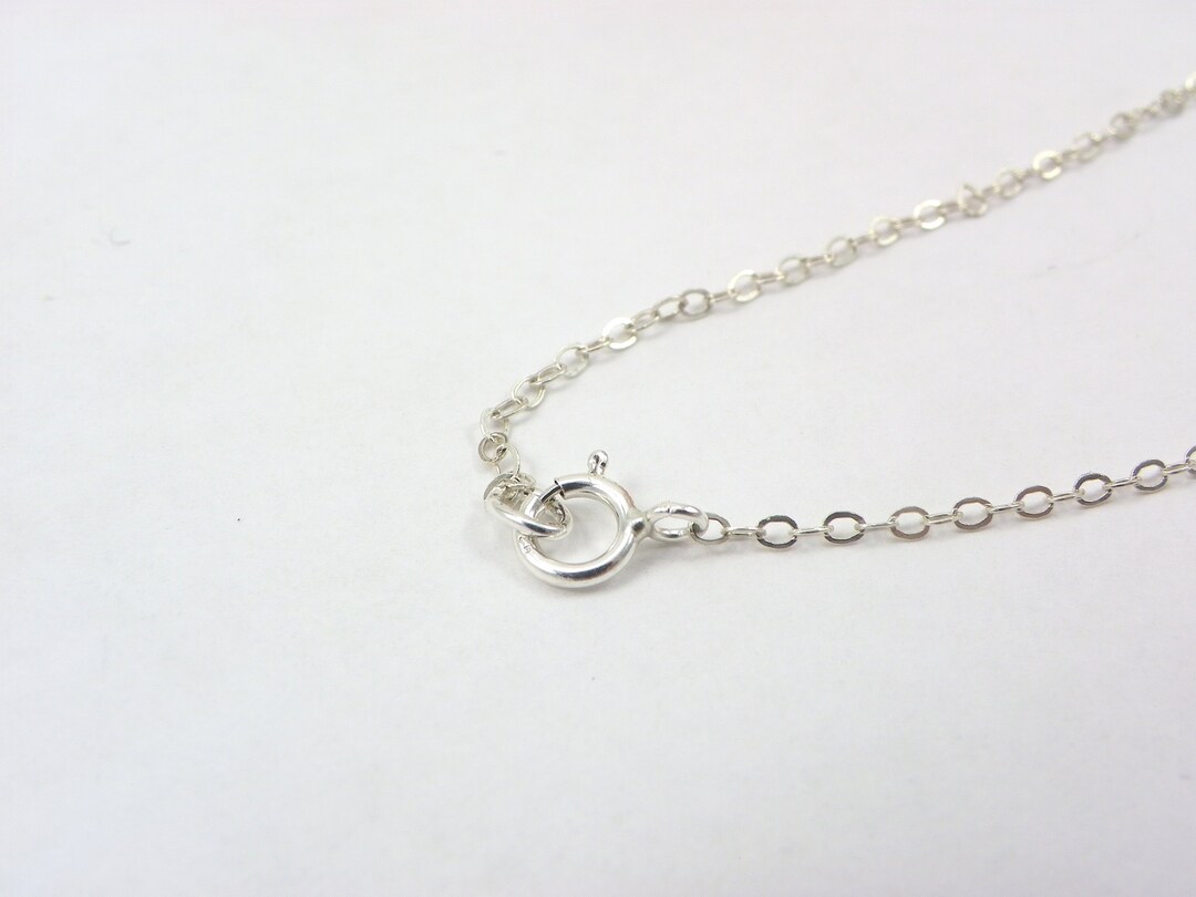 Solid Silver Plain Chain, Fine Sterling Silver Chain Necklace, Cable ...