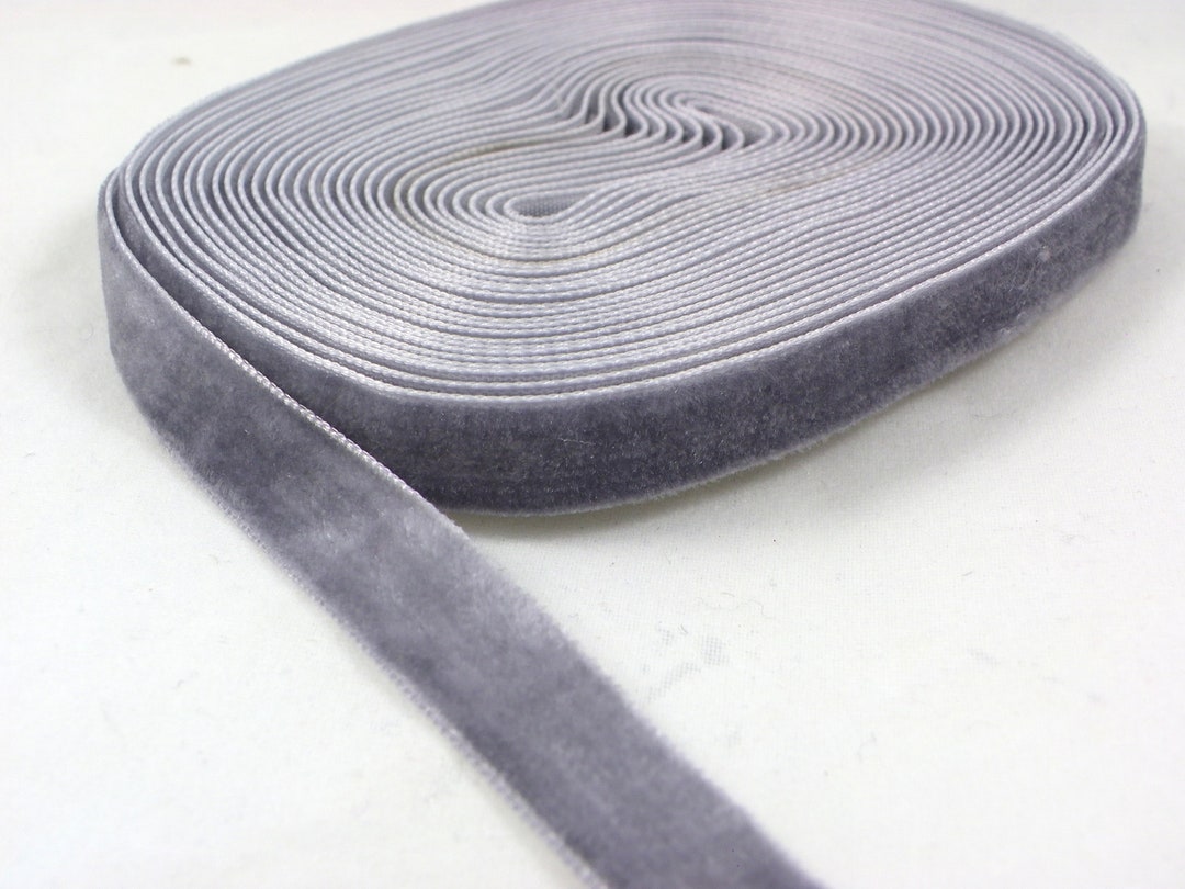 5 Yards Grey 10mm Wide Velvet Ribbon, 3/8 Inch Grey Velveteen Ribbon by ...