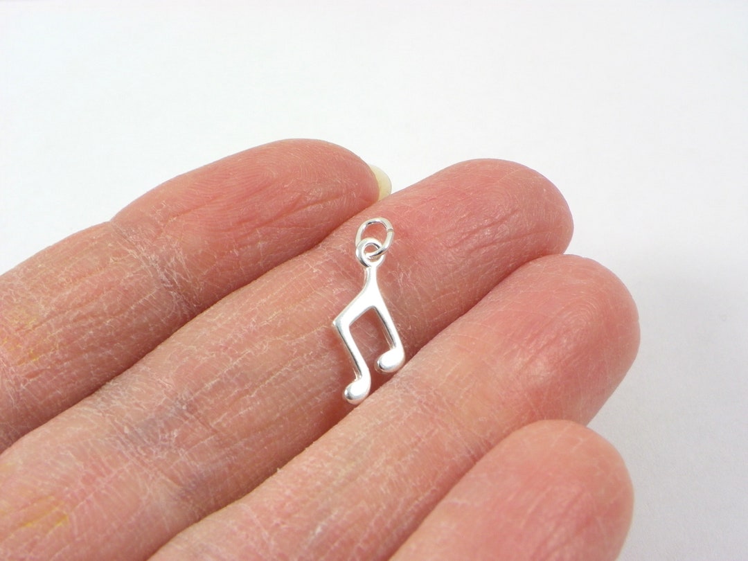 Double Eighth Note, Music Charm Silver, Made in USA, Sterling Silver 2 ...