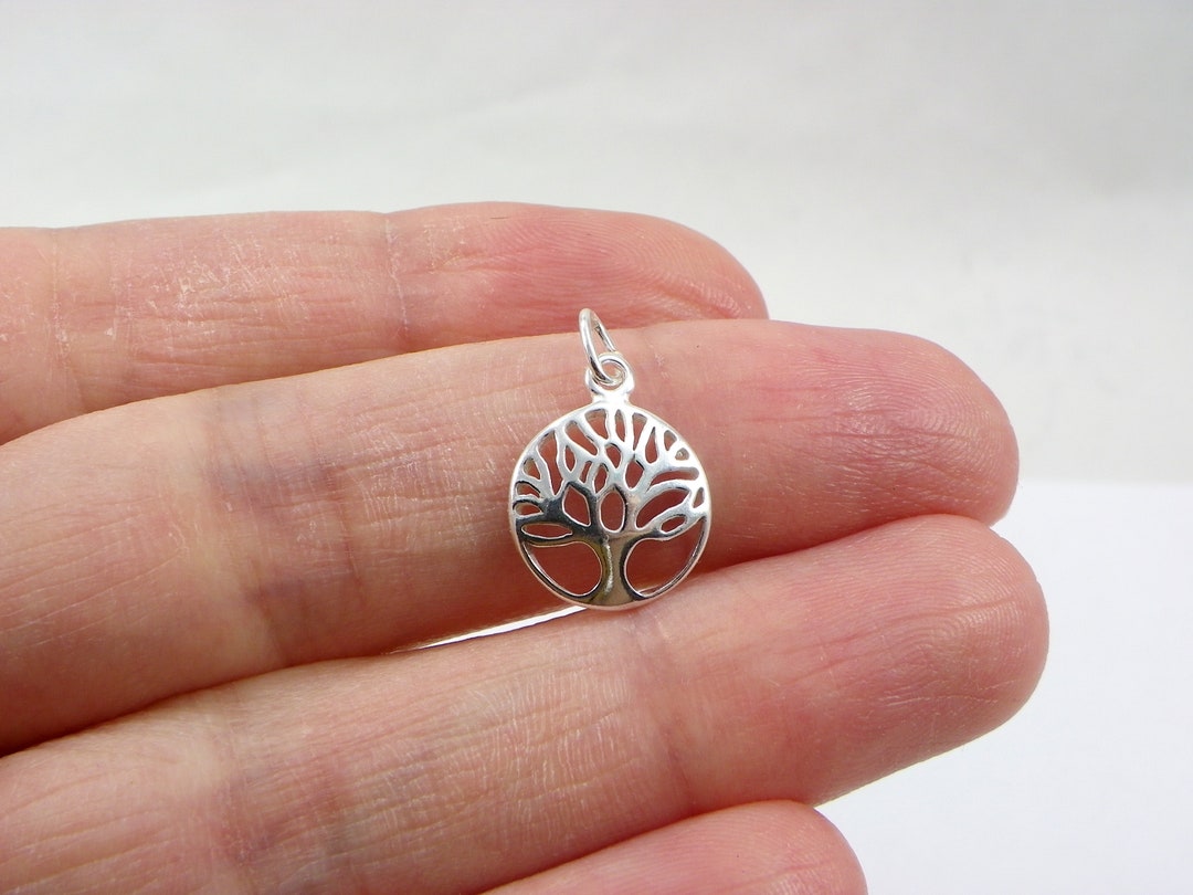 Sterling Silver Tree of Life Charm, Small Pendant (12mm) - Etsy