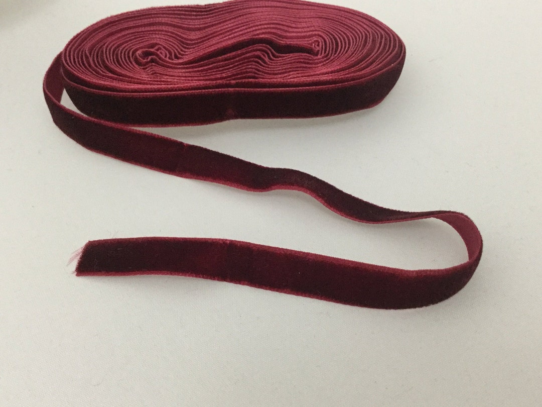 5 Yards Dark Red Velvet Ribbon, 10mm Wine Red Velvet Cord 3/8" Wide ...