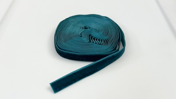 5 Yards Dark Teal Blue Ribbons 10mm Velvet 3/8 Wide - Etsy