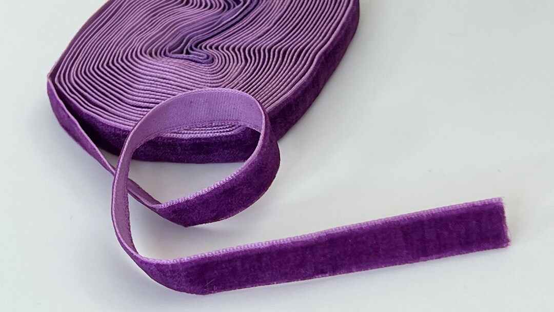 Dark Purple Ribbon, 5 Yards Dark Purple Velvet Ribbon, 10mm Wide Velvet ...