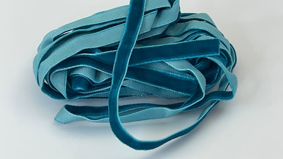 5 Yards Dark Teal Blue Ribbons 6mm Velvet 1/4 Wide - Etsy