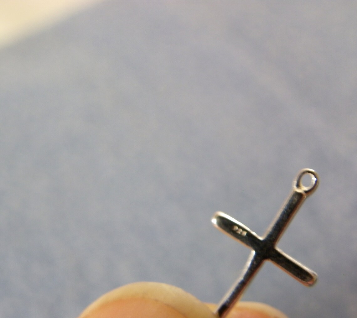 925 Sterling Silver Cross, Sterling Silver Cross Charm Pendant, Tiny ...