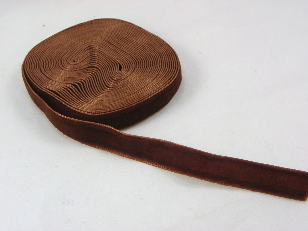 5 Yards Deep Brown Velvet 10mm Flat Ribbon, 10mm Brown Chocolate Ribbon ...