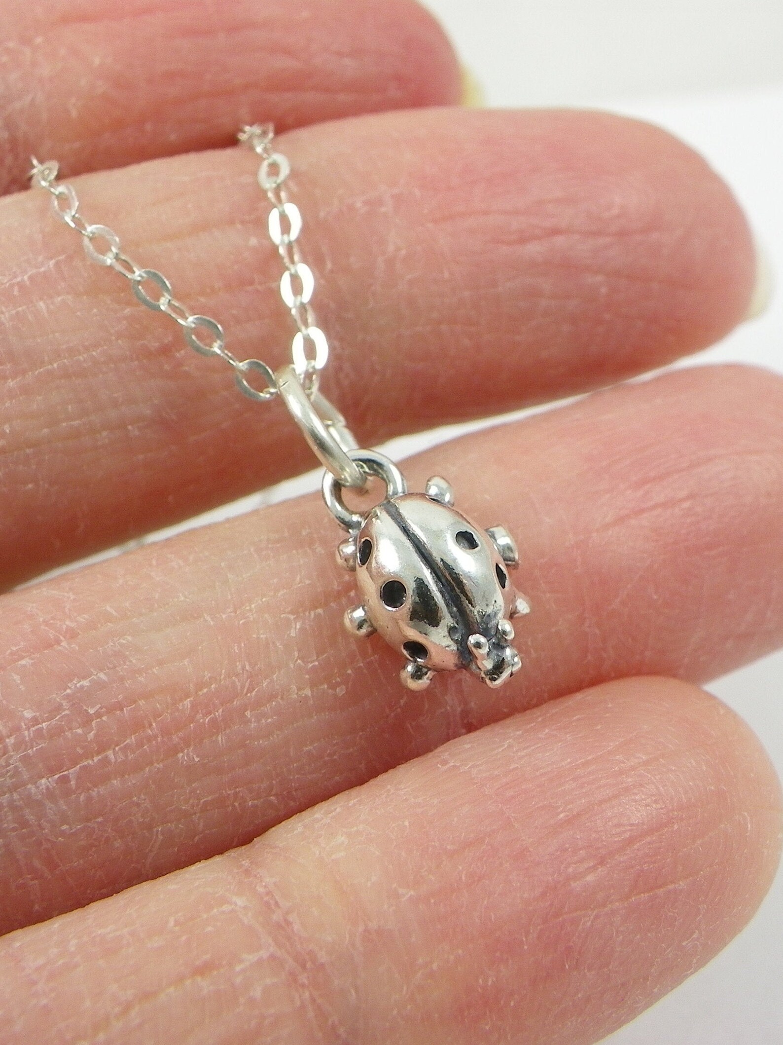 Sterling Silver Tiny Ladybug Charm Small lady bug Charm for | Etsy