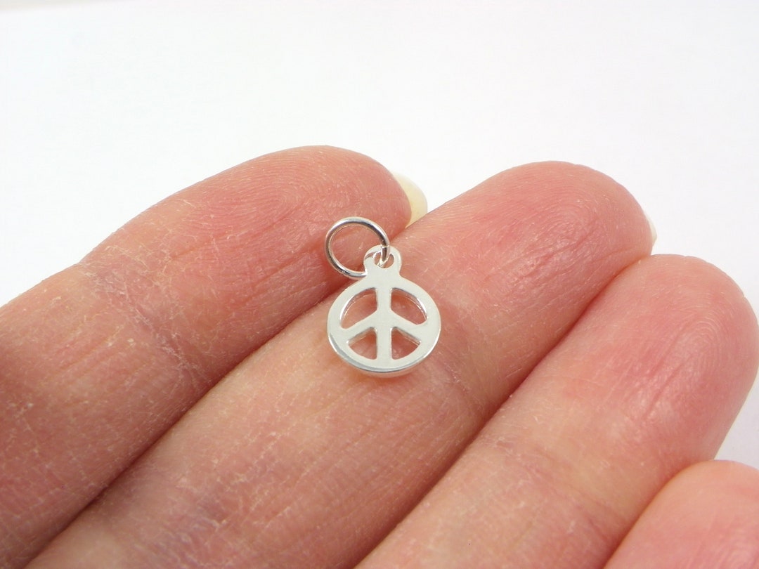 Peace Charm Sterling Silver Charm, Made in USA, Sterling Silver Peace ...