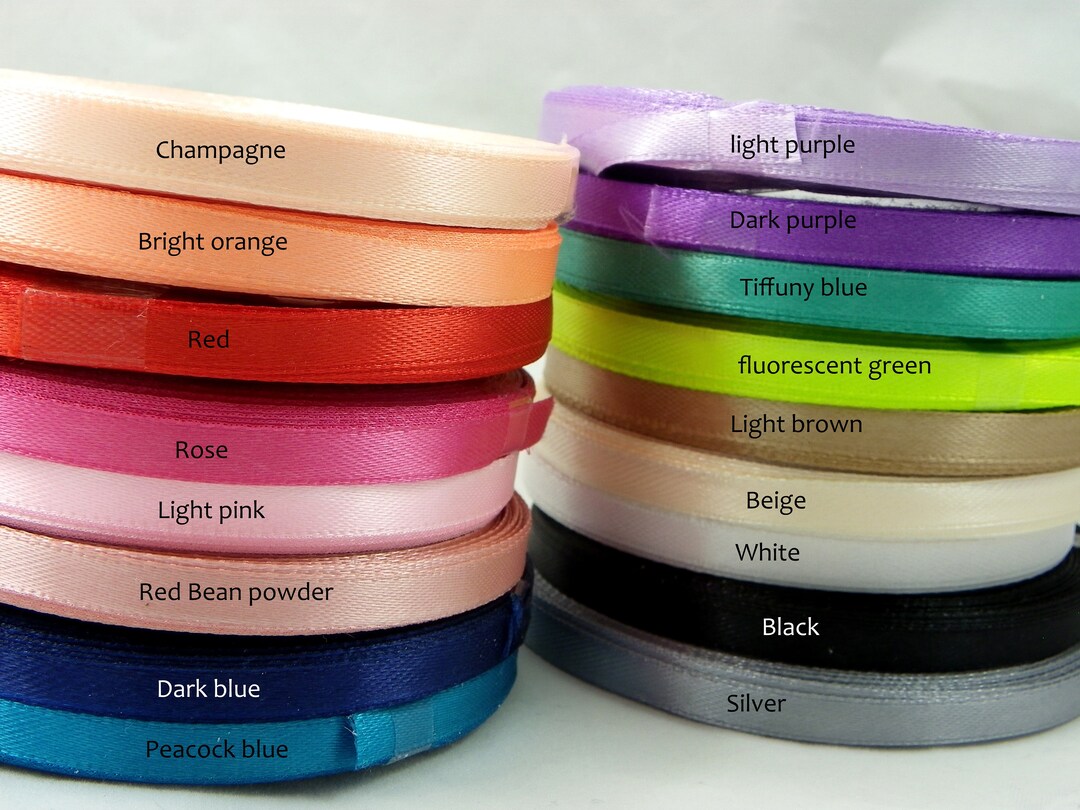 25 Yards 1/4 SINGLE Faced SATIN Ribbon Solid Color - Etsy