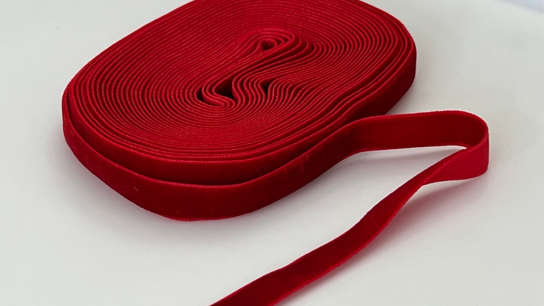 5 Yards Red Velvet Ribbon, 10mm Red Velvet Ribbon, 3/8 Inch Red ...