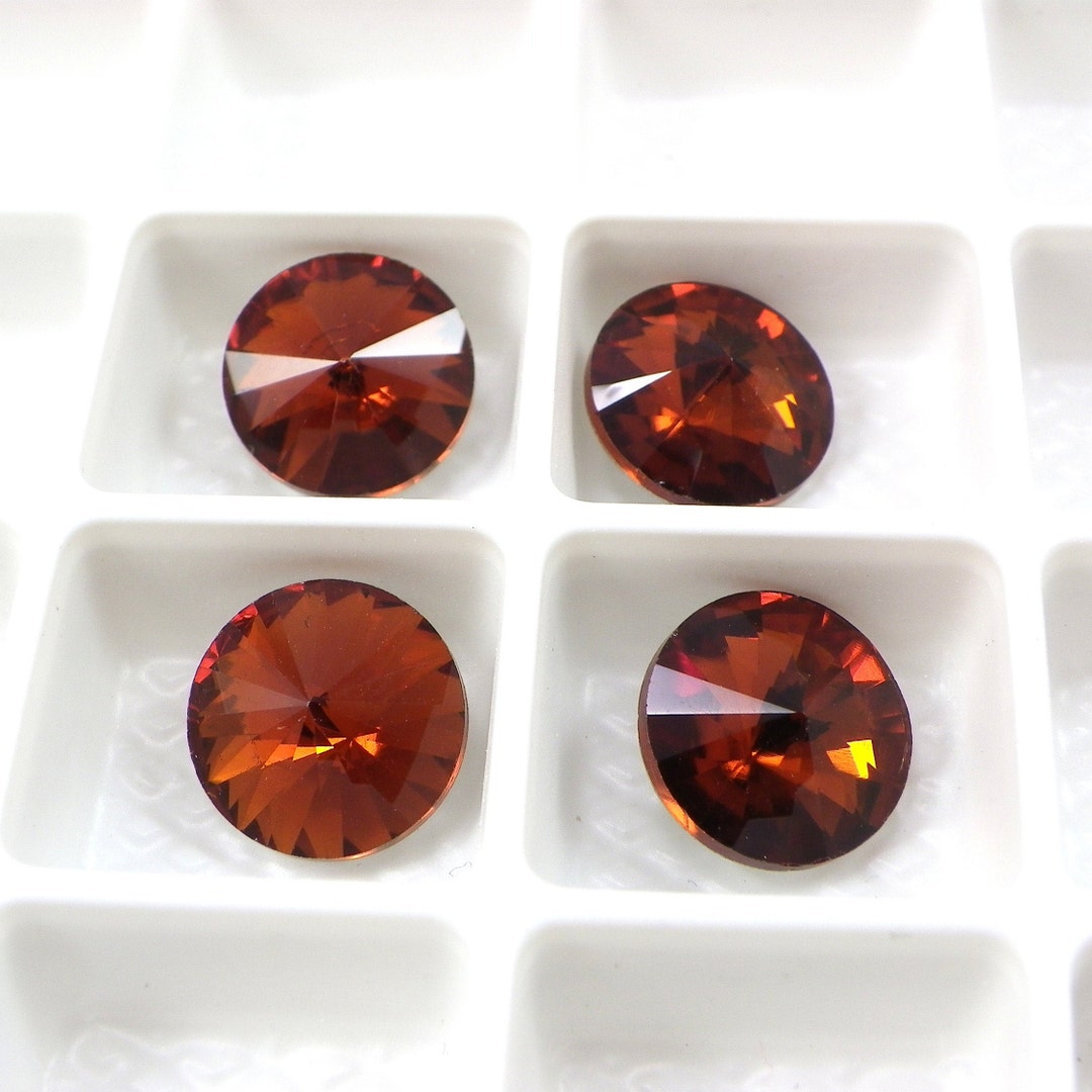 Light Smoked Topaz 12mm Rivoli, Coffee Stone 12mm, Glass Rivoli 12mm ...