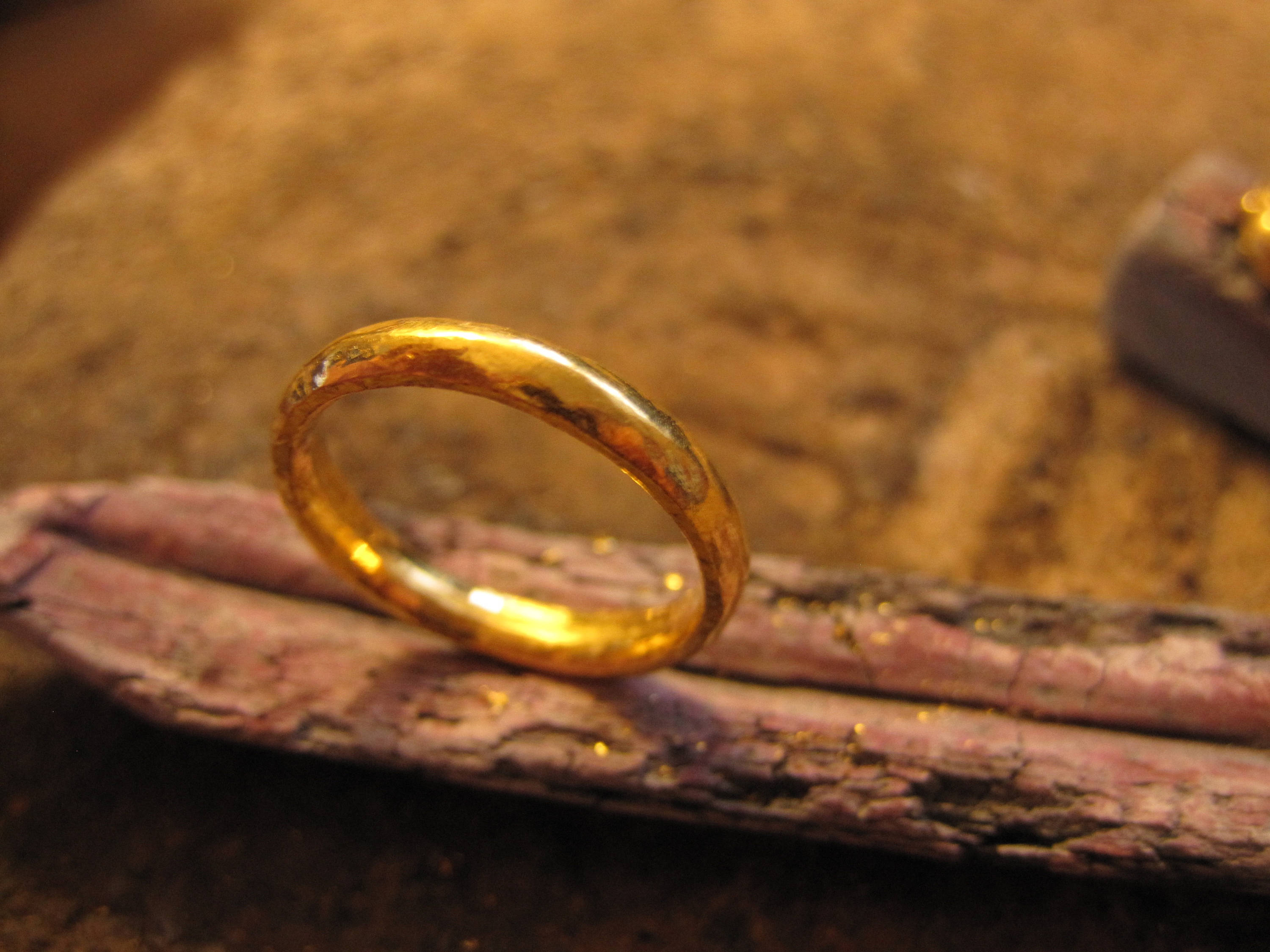 Smooth Bevel Finish Solid 24k Gold Ring - Etsy
