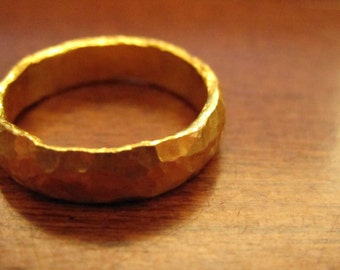 Natural Finish Solid 24k Gold Ring | Etsy