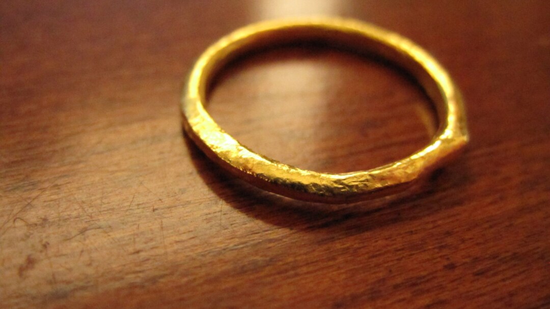 Natural Finish Solid 24k Gold Ring - Etsy