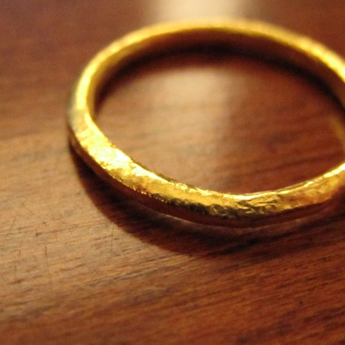 Natural Shape Solid Soft 24k Gold Ring - Etsy