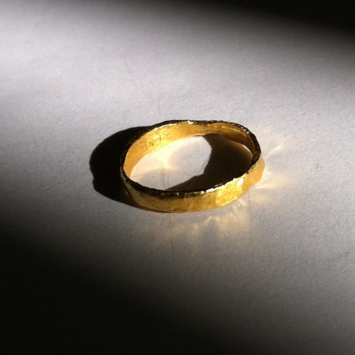Natural Finish Solid 24k Gold Ring - Etsy