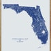 Florida Hydrological Map of Rivers and Lakes Florida Rivers | Etsy
