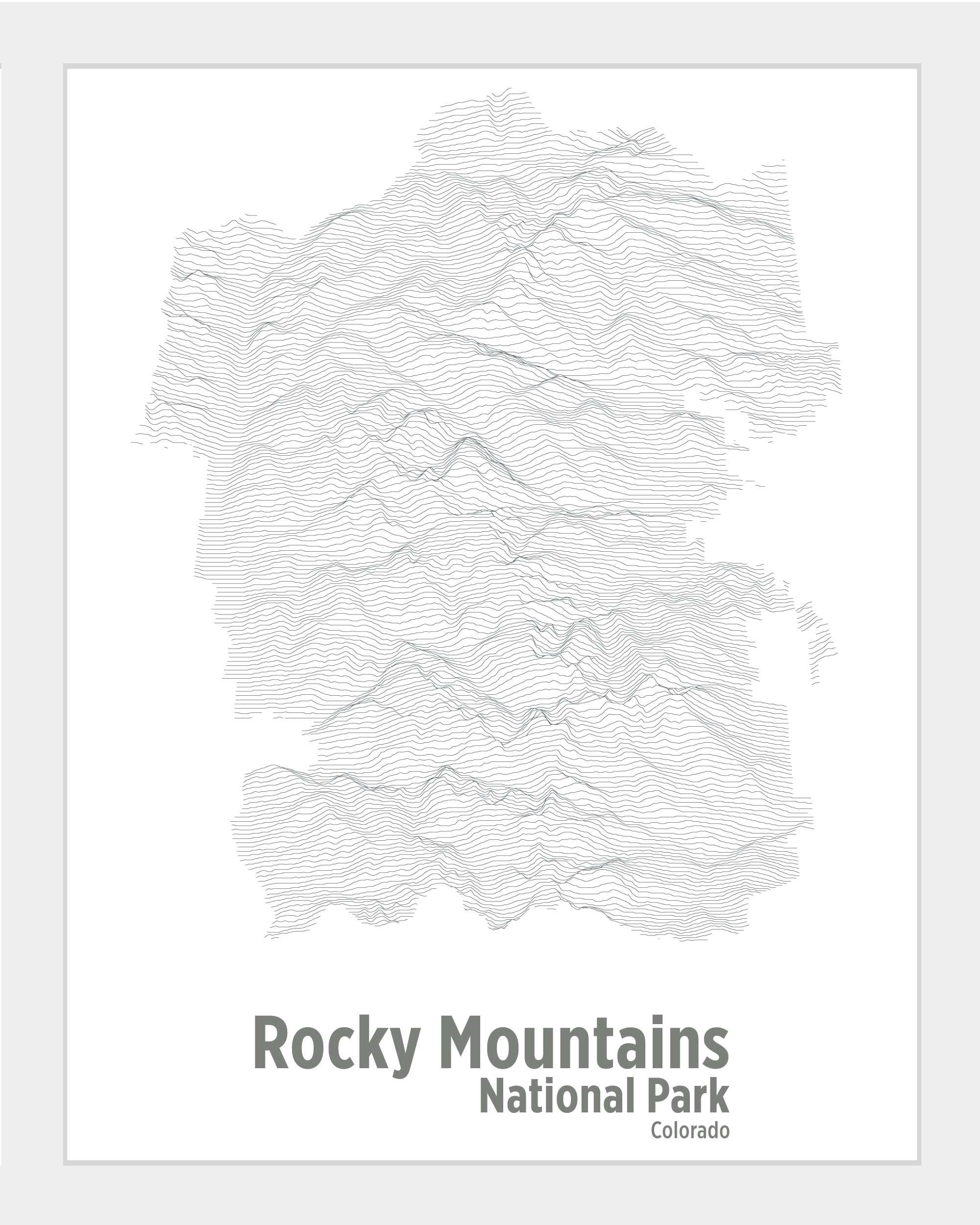 Rocky National Park Ridgeline Map Geographic Contours Print - Etsy